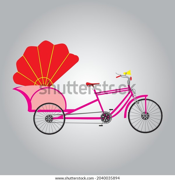 Indian Cycle Rickshaw Pedal Rickshaw Vector Stock Vector (Royalty Free ...