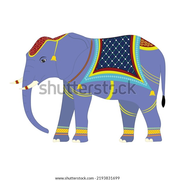 Indian Decorated Royal Elephant Vector Art 库存矢量图（免版税）2193831699 ...