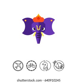 Indian Elephant Icon Stock Vector (Royalty Free) 640910245 | Shutterstock