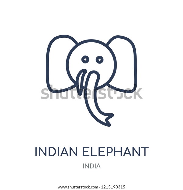 Indian Elephant Icon Indian Elephant Linear Stock Vector (Royalty Free ...