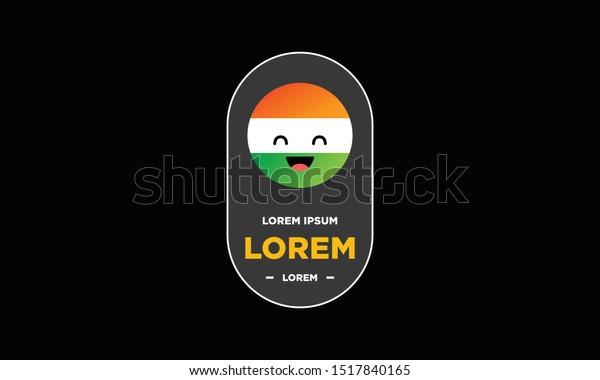 Indian Flag Badge Sticker Style Design Stock Vector (Royalty Free ...