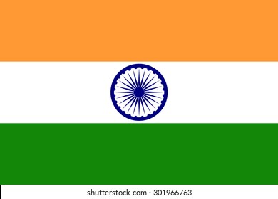 Indian Flag Correct Colors Size Scale 스톡 벡터(로열티 프리) 301966763