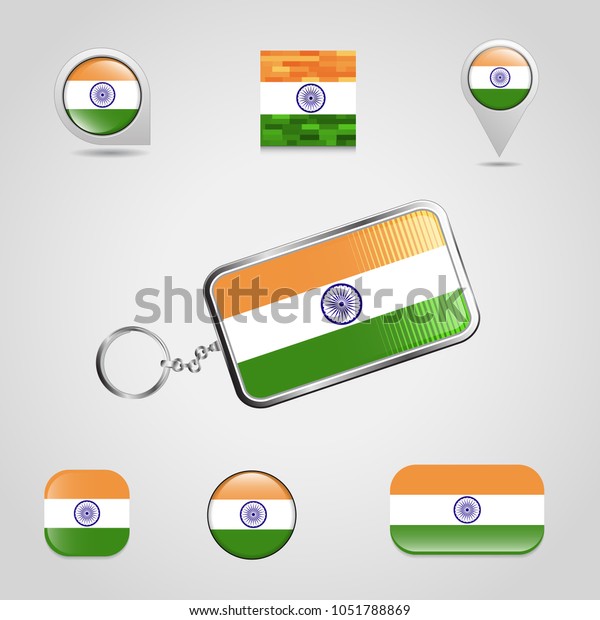 Indian Flag Design Keychain Navigation Cap Stock Vector (Royalty Free ...