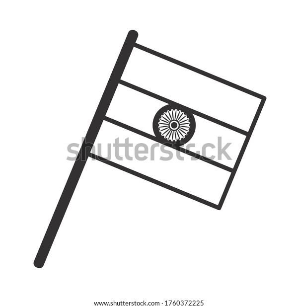 Indian Flag Line Style Icon Design Stock Vector (Royalty Free ...