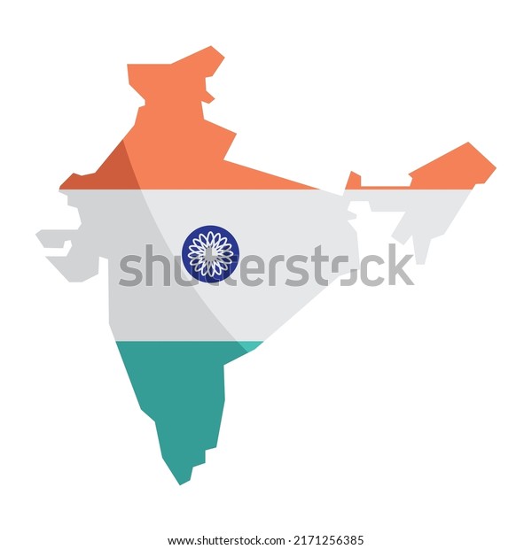 Indian Flag Map Icon Stock Vector (Royalty Free) 2171256385 | Shutterstock