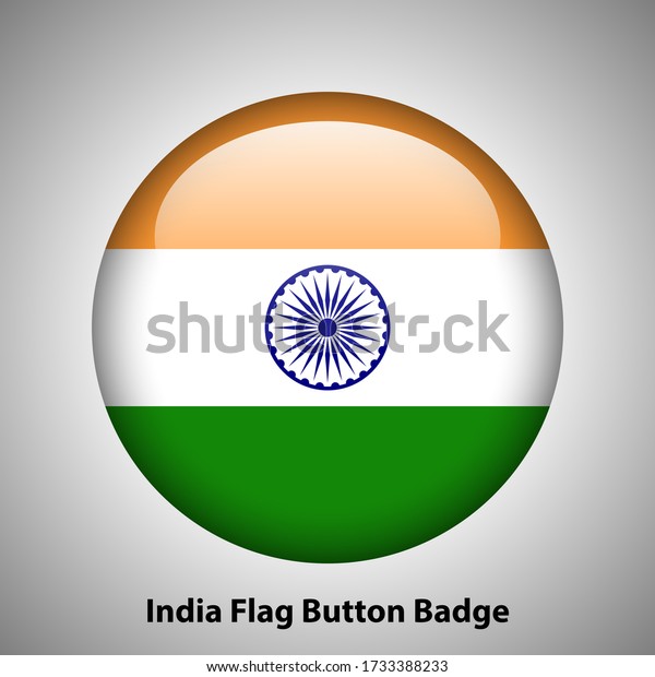 Indian Flag Round Badge Circular Icon Stock Vector (Royalty Free ...