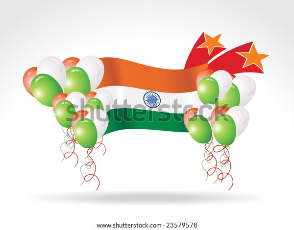 Indian Flag Stars Balloon Vector Illustration Stock Vector (Royalty ...