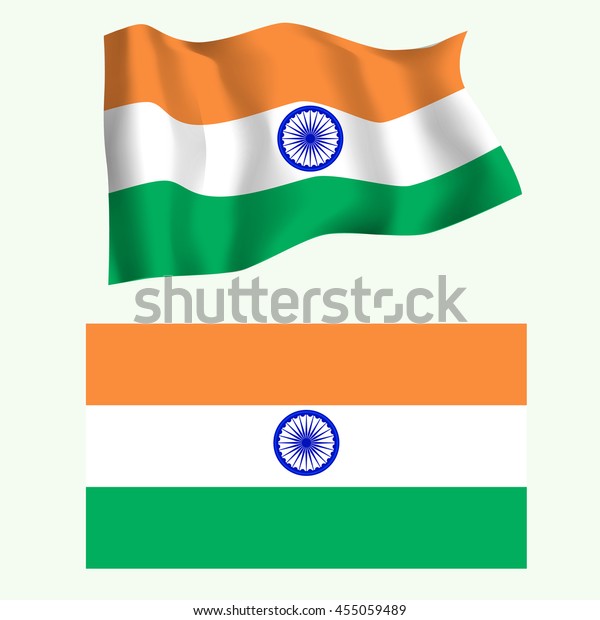 Indian Flag Waving Wind India Symbol Stock Vector (Royalty Free ...