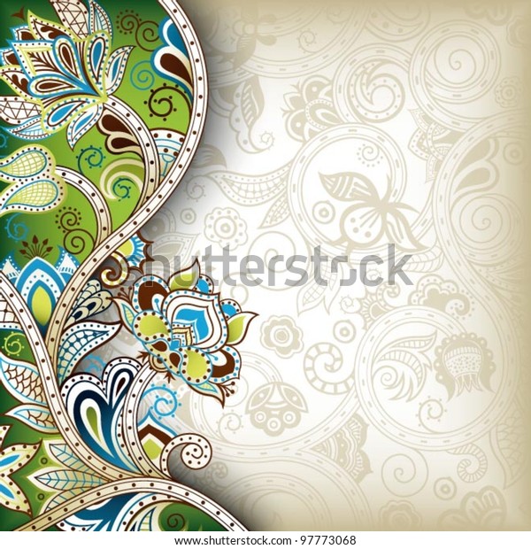 Indian Floral Background Stock Vector (Royalty Free) 97773068 ...