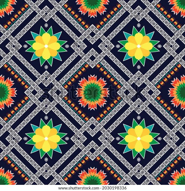 Indian Floral Ethnic Pattern Aztec Fabric Stock Vector (Royalty Free ...