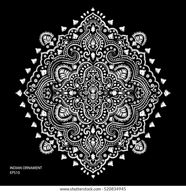 Indian Floral Paisley Medallion Pattern Ethnic Stock Vector (Royalty ...