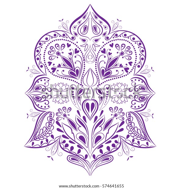 Indian Floral Pattern Vector Ornament Stock Vector (Royalty Free) 574641655