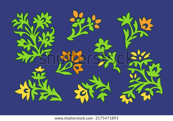 Indian Floral Patterns Traditional Style Vector: เวกเตอร์สต็อก (ปลอดค่า ...
