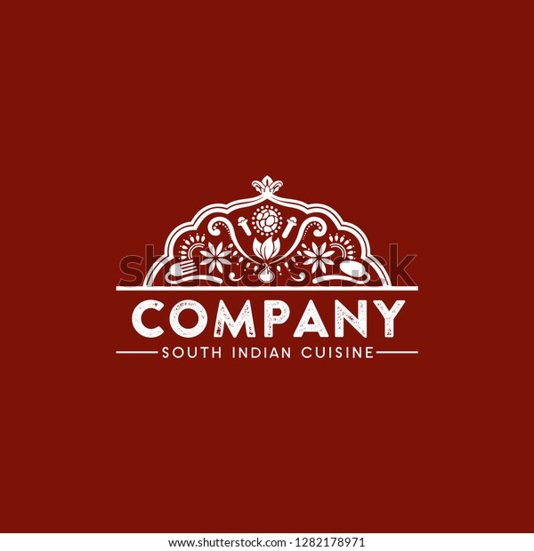 Indian Food Logo Vector Illustration Stock Vector (Royalty Free) 1282178971