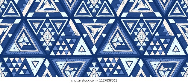 Indian Geometric Folklore Ornament Triangle Tribal Stock Vector ...