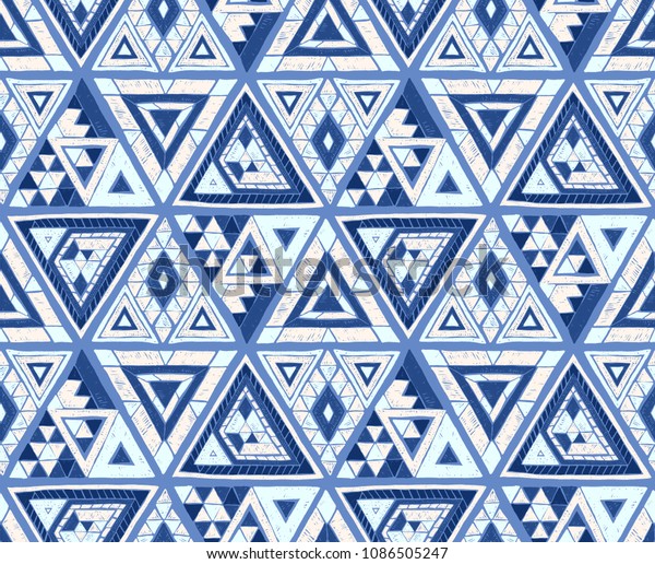 Indian Geometric Folklore Ornament Triangle Tribal Stock Vector ...