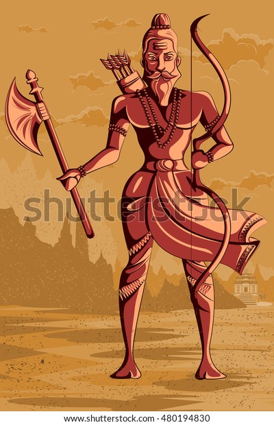 Indian God Parashurama Axe Vector Illustration: vector de stock (libre ...