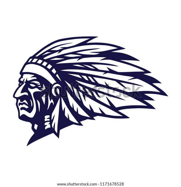 Indian Head Logo Mascot Vector Stock Vector (Royalty Free) 1171678528
