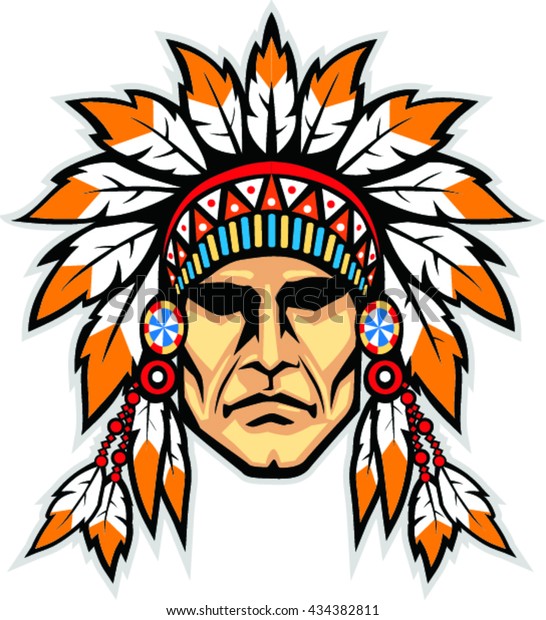 Indian Head Mascot Native American Indian Stock Vector (Royalty Free ...