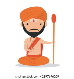 Indian Hindu Brahmin Cartoon Vector Stock Vector (Royalty Free ...