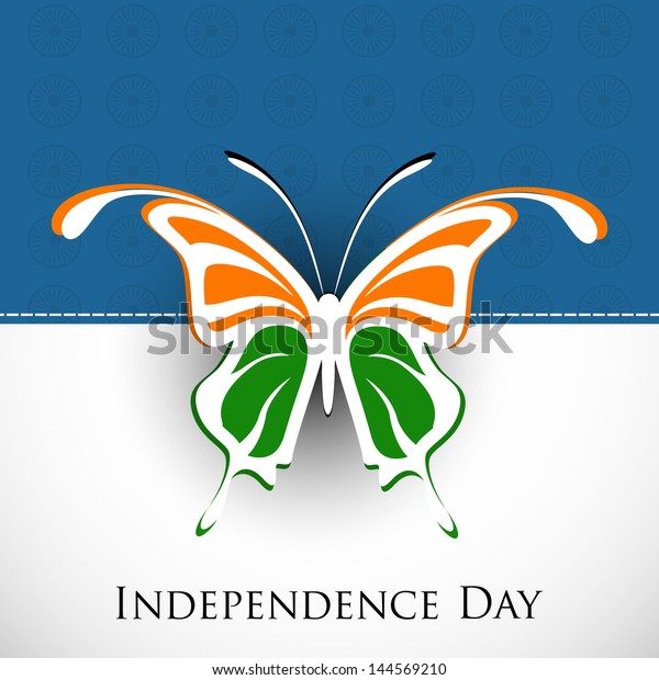 Indian Independence Day Background Butterfly National Stock Vector ...