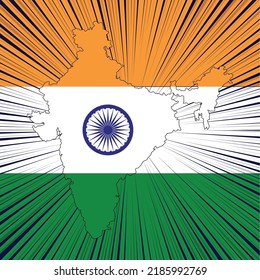 Indian Independence Day Map Design Stock Vector (Royalty Free ...