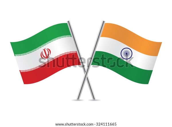 Indian Iranian Flags Vector Illustration: vector de stock (libre de ...