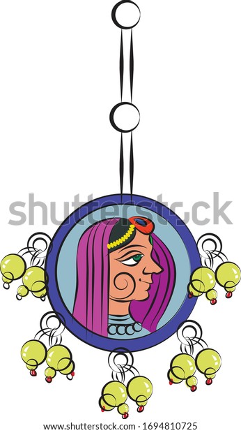 Indian King Queen On Hanging Pendant Stock Vector (Royalty Free ...
