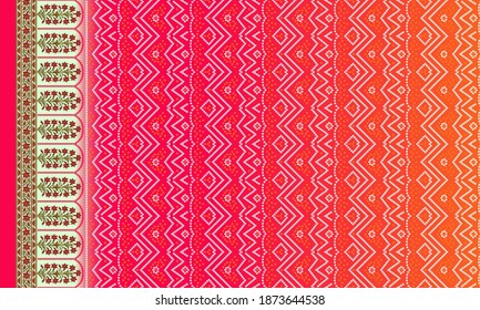 Indian Kurti Front Side Geometric Border Stock Vector (Royalty Free ...