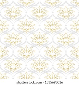Indian Lotus Flowers Seamless Pattern Stock Vector (Royalty Free ...