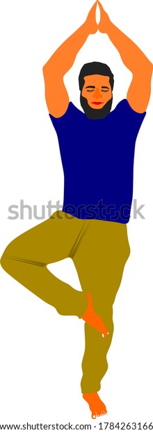 Indian Man Cartoon Exercising On Flat Stock Vector (Royalty Free ...