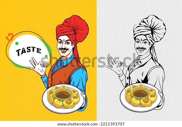 Indian Man Eating Panipuri Phuchka Gupchup Stock Vector (Royalty Free ... Indian Man Eating Panipuri Phuchka Gupchup Stock Vector (Royalty Free ...