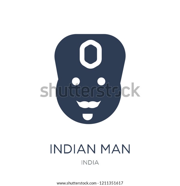 Indian Man Icon Trendy Flat Vector Stock Vector (Royalty Free ...