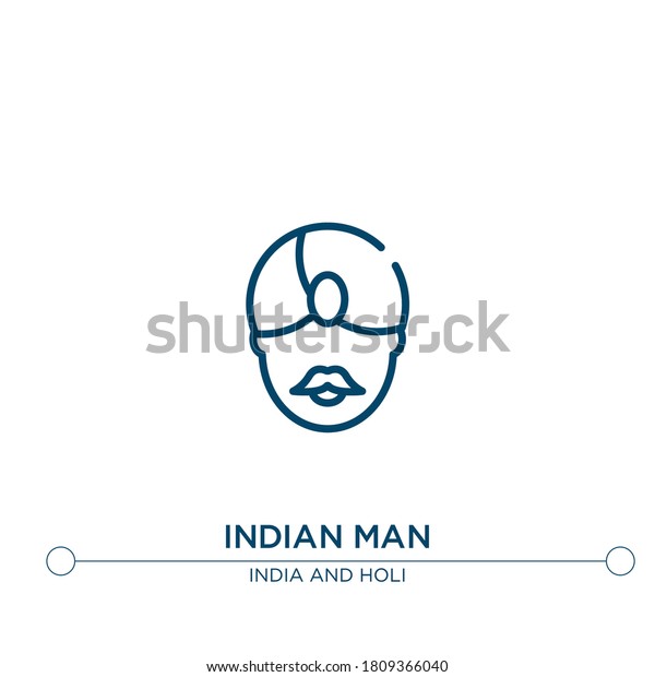 Indian Man Outline Vector Icon Simple Stock Vector (Royalty Free ...