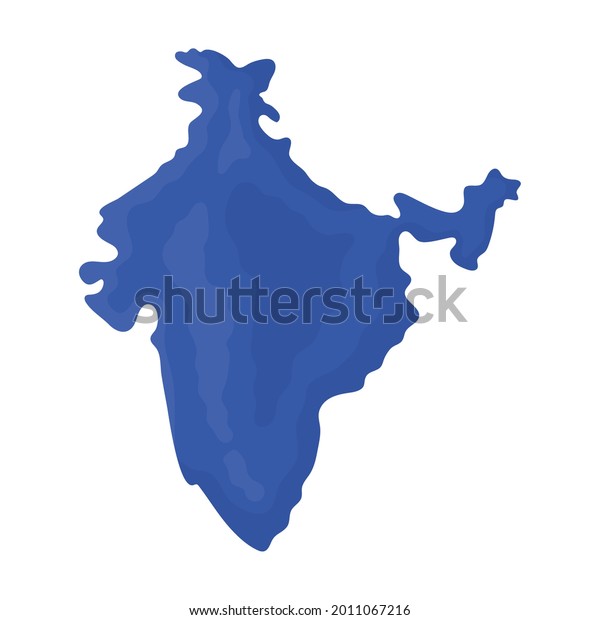 Indian Map Country Isolated Icon Stock Vector (Royalty Free) 2011067216 ...