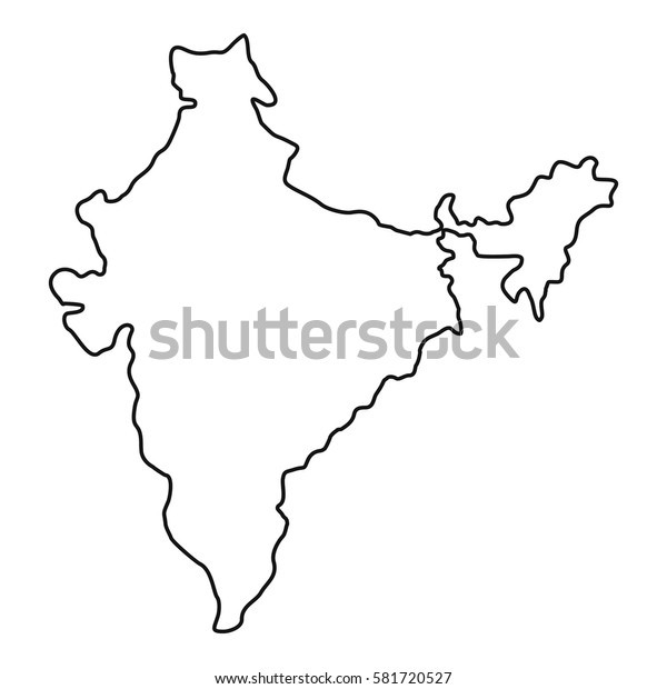 Indian Map Icon Outline Illustration Indian Stock Vector (Royalty Free ...