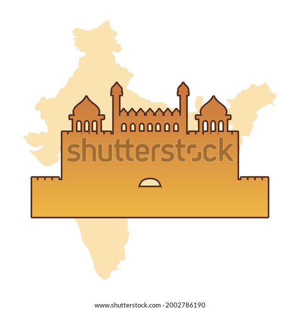 Indian Map Landmark Famous Isolated: เวกเตอร์สต็อก (ปลอดค่าลิขสิทธิ์ ...
