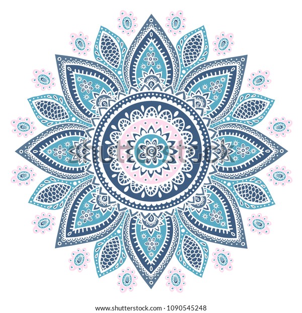 Indian Medallion Ornament Pattern Ethnic Mandala Stock Vector (Royalty ...