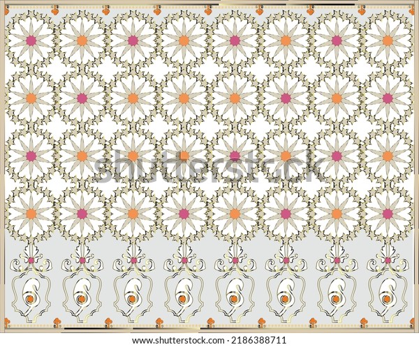 Indian Mughal Motif Pattern Mughal Architecture Stock Vector (Royalty ...
