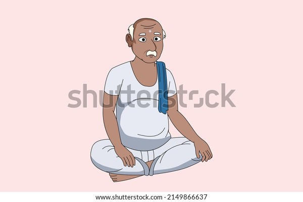 Indian Old Man Sitting Pose Cartoon: เวกเตอร์สต็อก (ปลอดค่าลิขสิทธิ์ ...