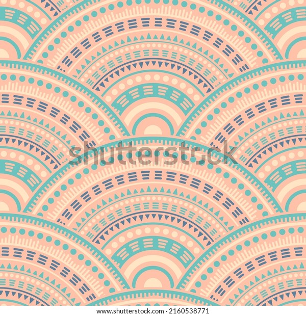 Indian Overlapping Circles Fabric Print Vector: เวกเตอร์สต็อก (ปลอดค่า ...