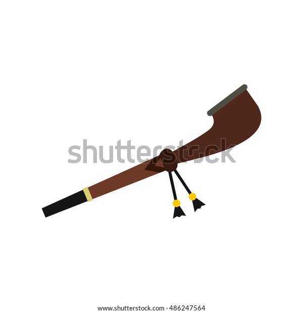 Indian Peace Pipe Icon Flat Style Stock Vector (Royalty Free) 486247564 ...