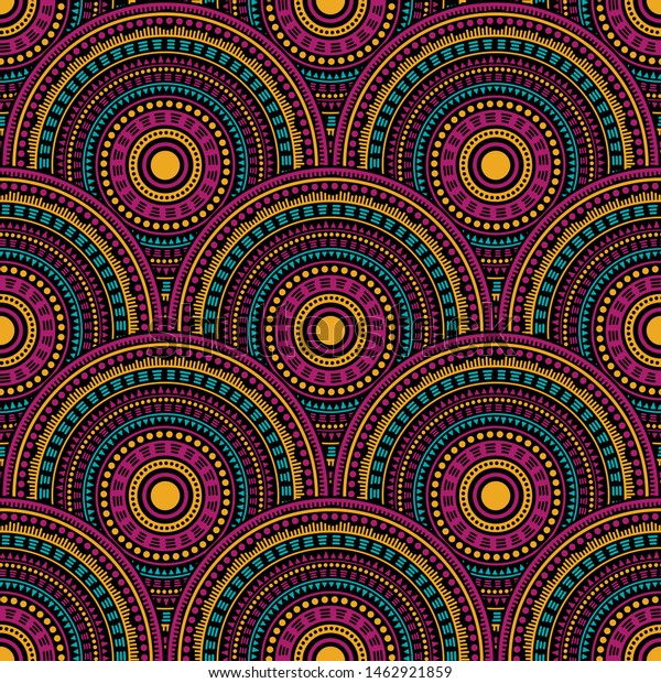 Indian Peacoc Feather Circular Shapes Patchwork Stock Vector (Royalty ...