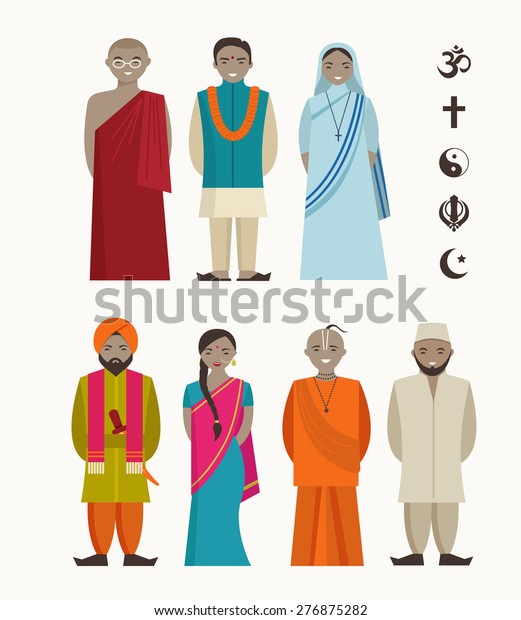 Indian People Different Indian Religious Vector: Vector có sẵn (miễn ...
