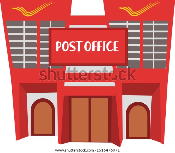Indian Postoffice Vector Illustration Isolated Background Stock Vector ...