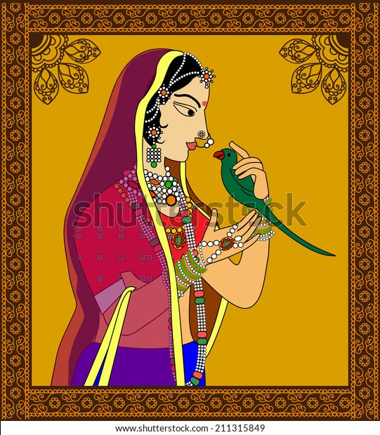 Indian Queen Princess Portrait Inspired By Stock Vector (Royalty Free ...