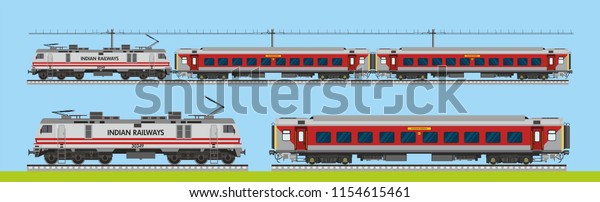 Indian Railway Rajdhani Express Stock Vector (Royalty Free) 1154615461