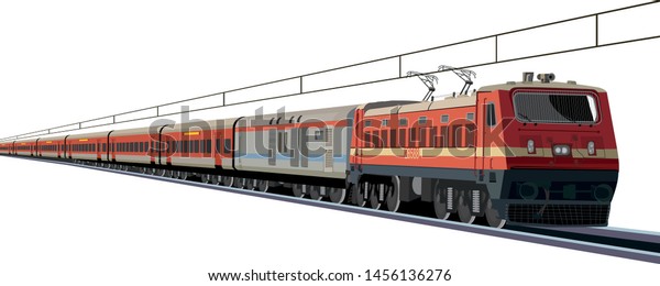 Indian Railway Rajdhani Express Vector Stock Vector (Royalty Free ...