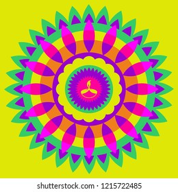 Indian Rangoli Pattern Vector Illustration Stock Vector (Royalty Free ...