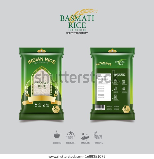 Indian Rice Packaging Basmati Rice Products Stock Vector (Royalty Free ...
